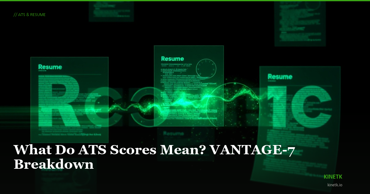 ATS Score Meaning 2026 | VANTAGE-7 Score Ranges | KINETK